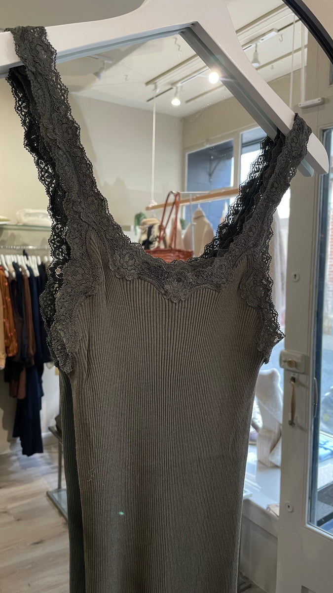 Rosemunde Babette Short Sleeve Deep Back Lace Top in Forest Night 5357 ...