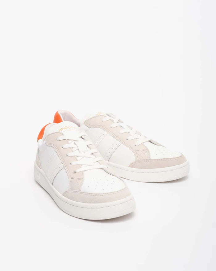 Philip Hog Mary Trainer in White – blue Saffron Walden