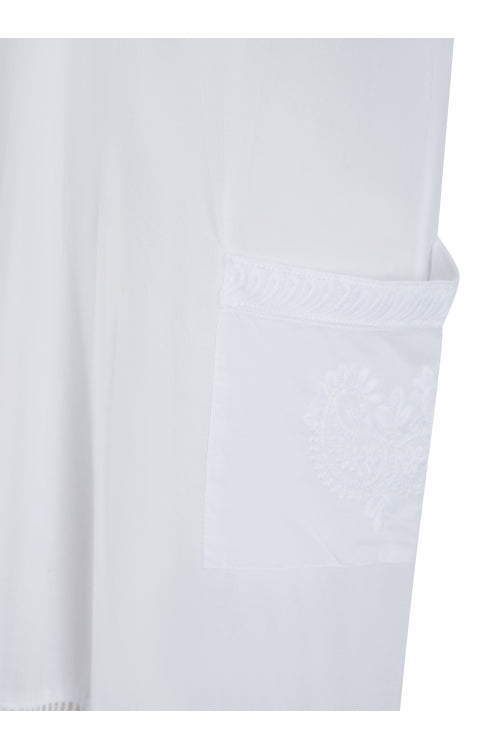 Pranella Carol Dress in White – blue Saffron Walden