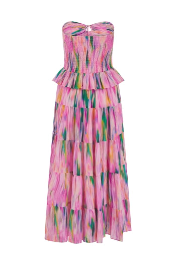 Pranella Rocky Dress in Bloom Blur – blue Saffron Walden